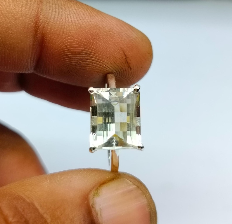 Pixel Cut Crystal Ring: 925 Sterling Silver Engagement Ring - Etsy