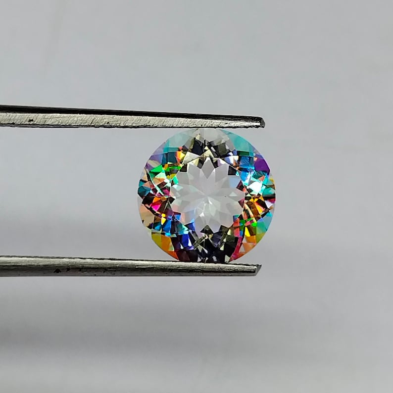 Magical Mystic Topaz Gemstone, Fantasy Cut Stone, 1010 MM, Round Shape ...
