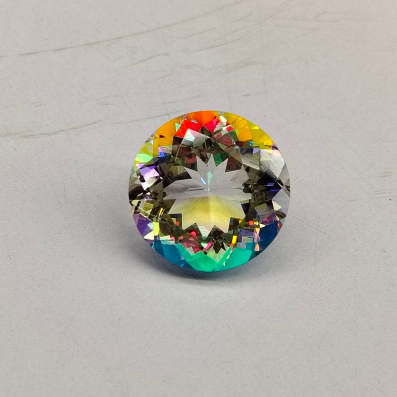 Magical Mystic Topaz Gemstone, Fantasy Cut Stone, 1010 MM, Round Shape ...