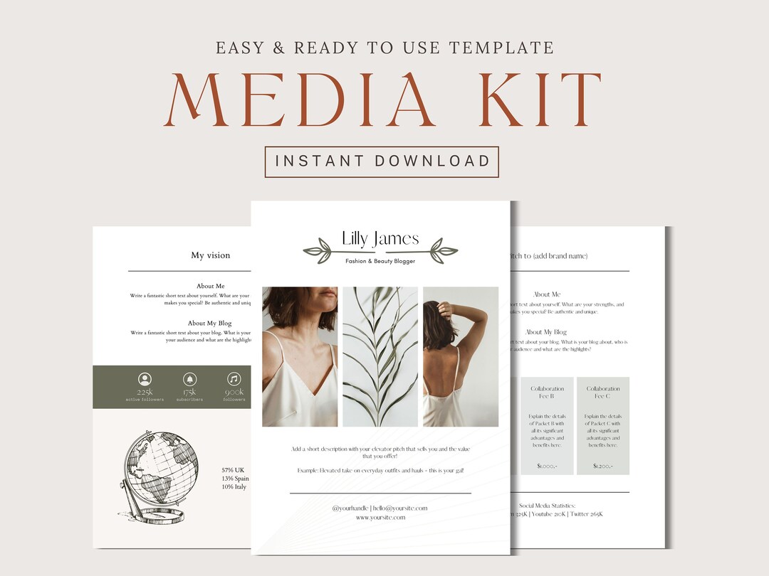 Influencer Media Kit | Rate Card Template | Influencer Rate Card ...