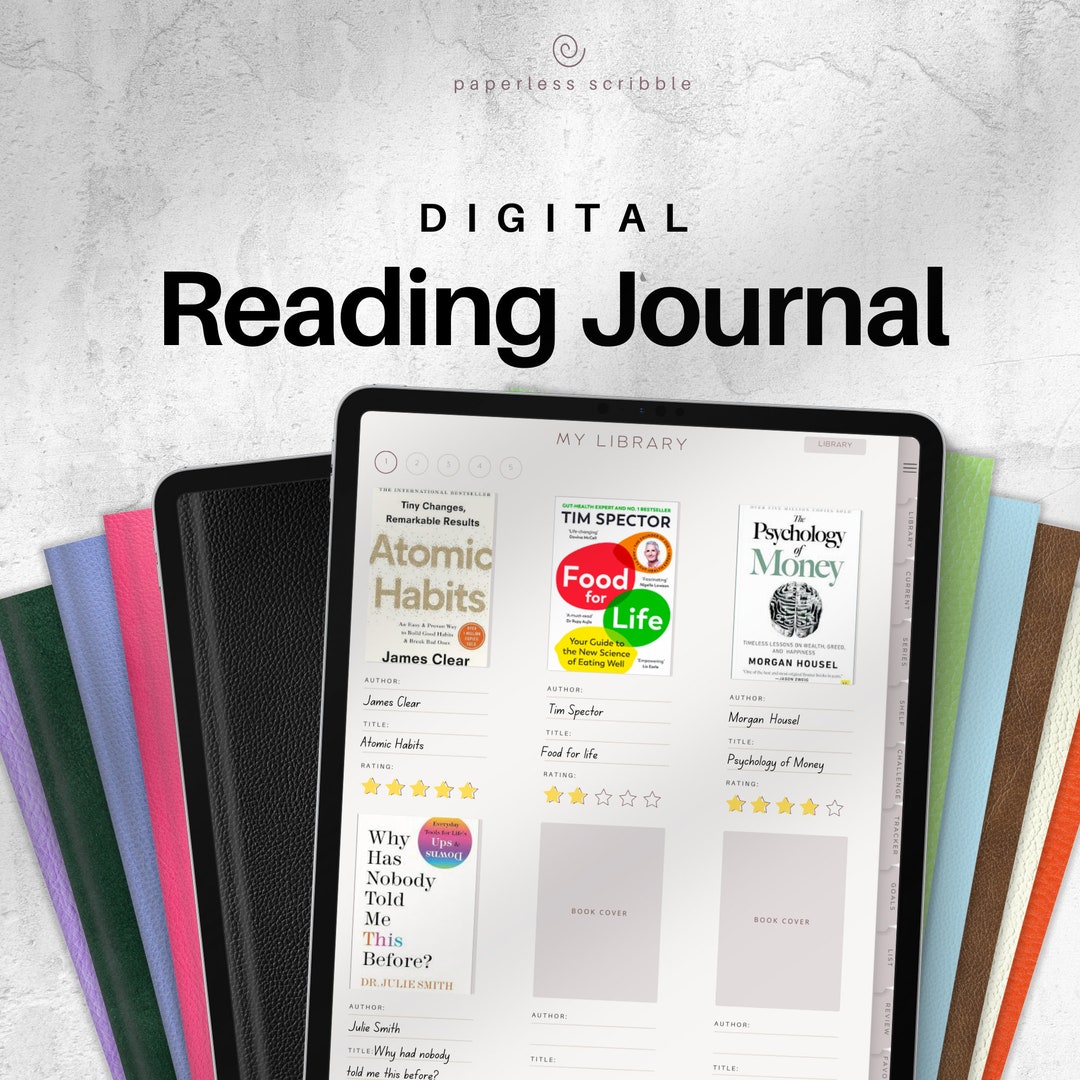 Digital Reading Journal Digital Reading Planner Digital Book Tracker ...