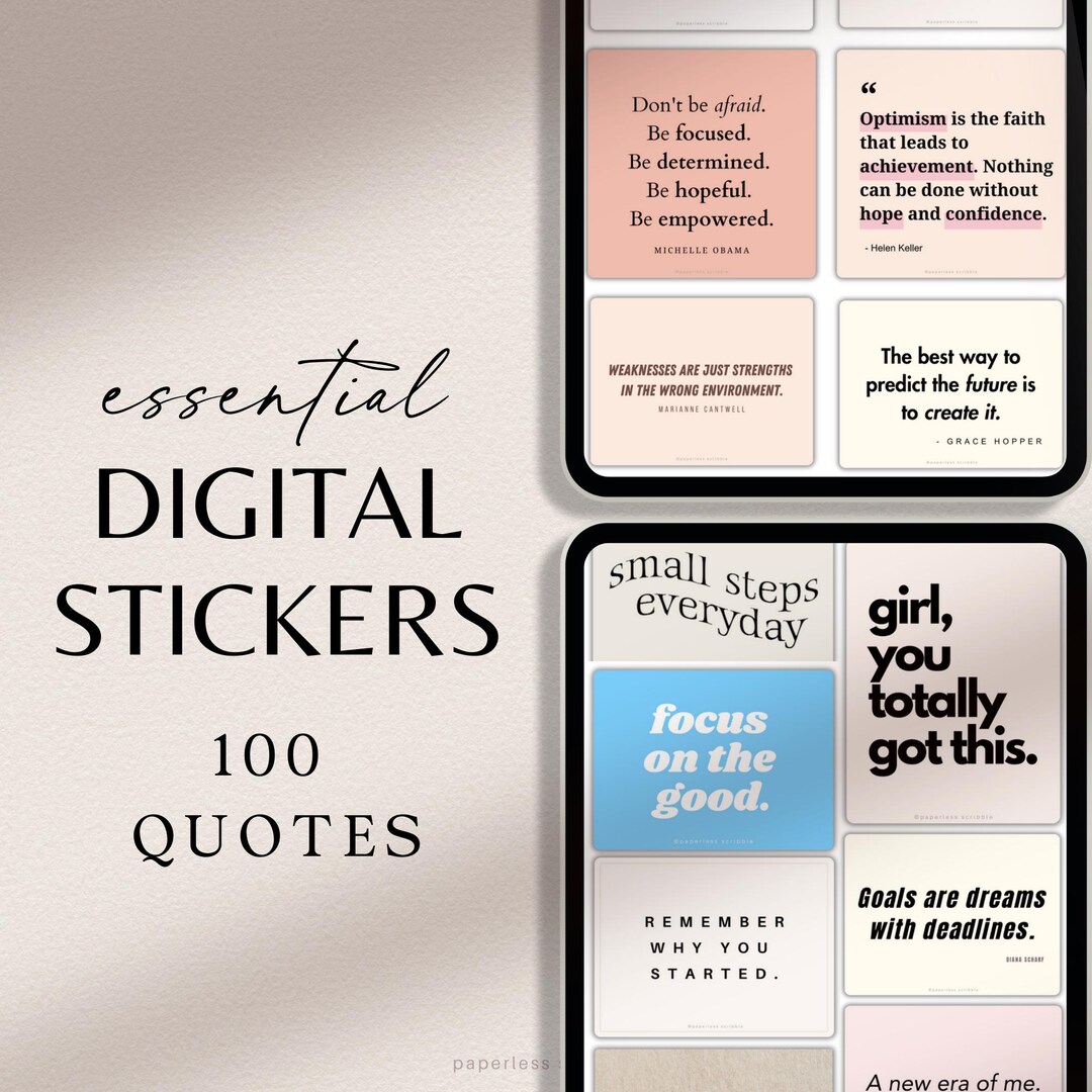 Digital Stickers: Motivational Quotes for Goodnotes Planner Stickers ...