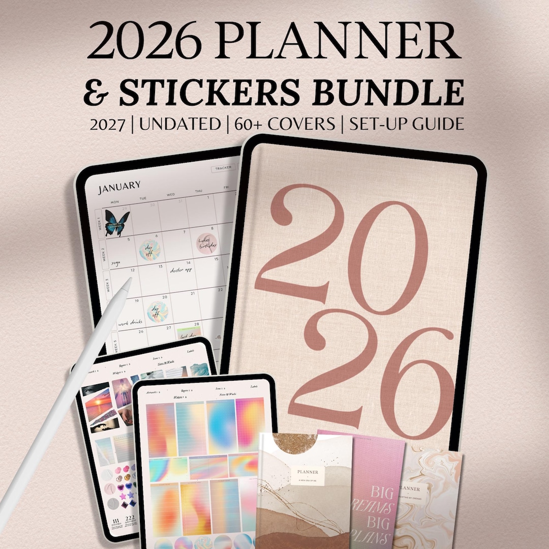 2026 Digital Planner Bundle With Stickers and Covers, Goodnotes ...