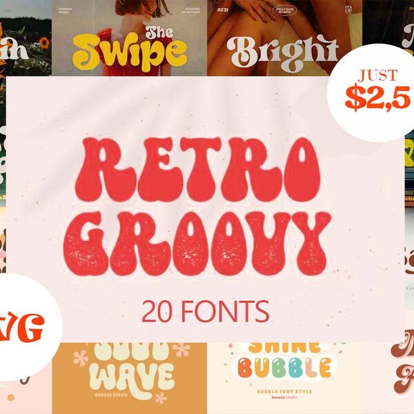 Vintage Round Font - Etsy