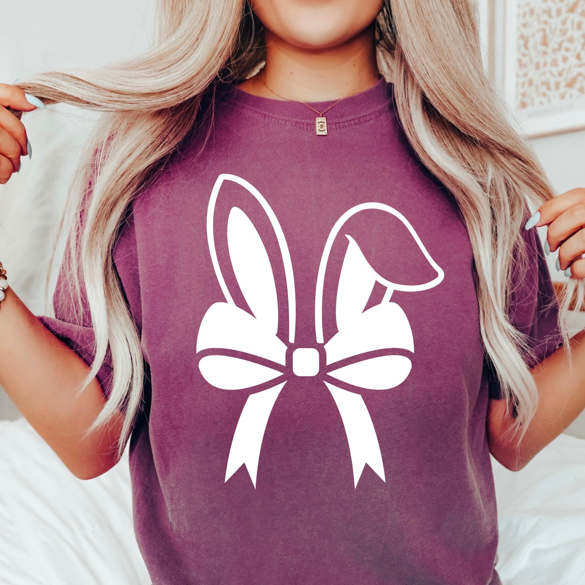 Bunny Ears Bow Hearts, Easter Digital Cutting File, Vector Design ...