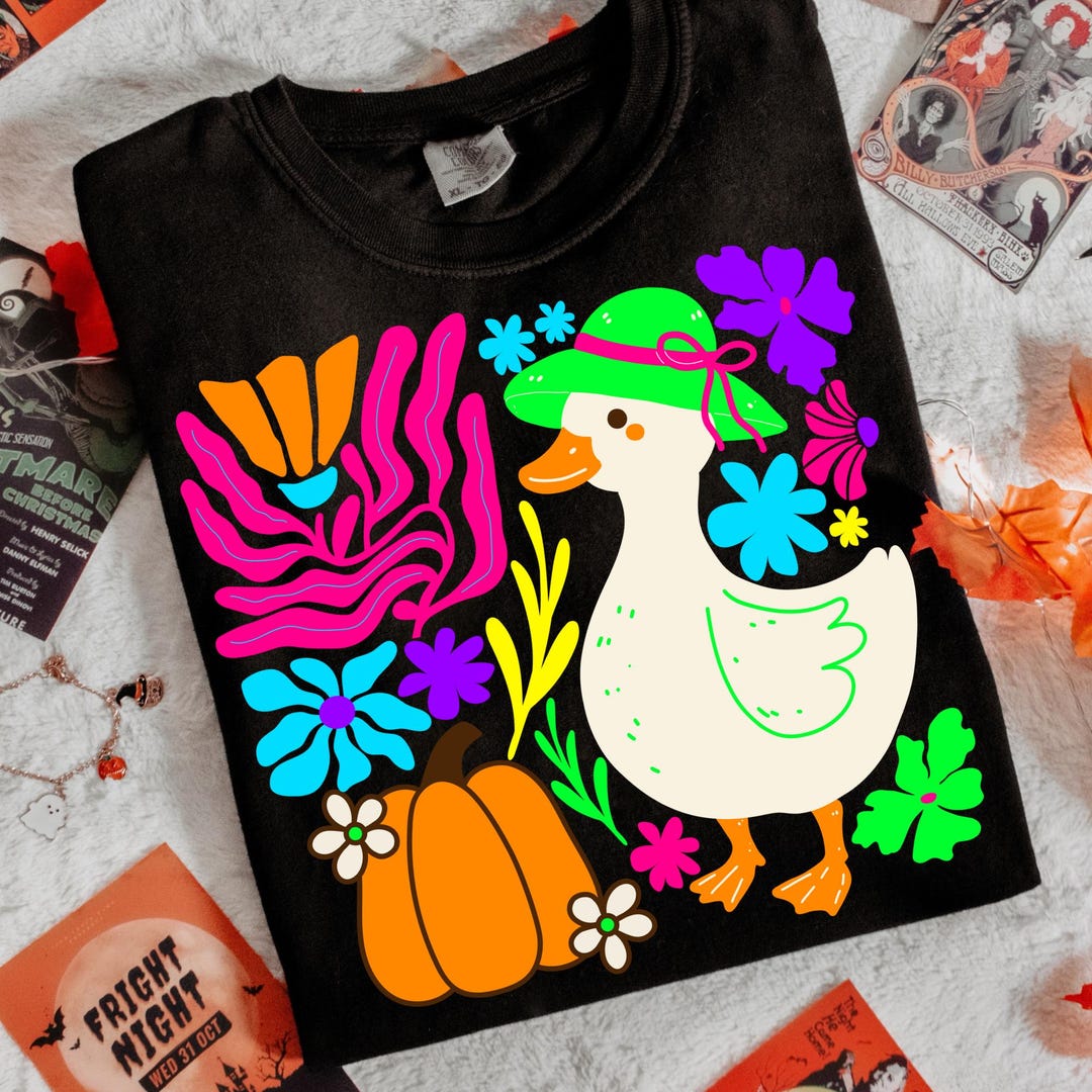 Goose Halloween PNG Fall Halloween Silly Goose Floral Neon, Halloween ...