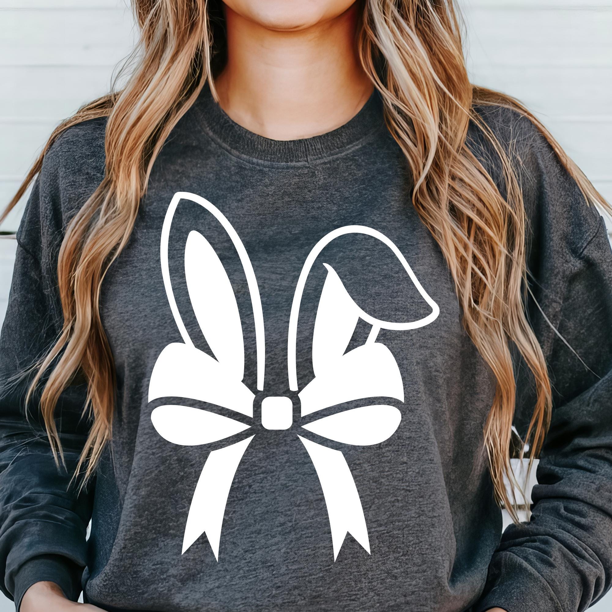 Bunny Ears Bow Hearts, Easter Digital Cutting File, Vector Design ...