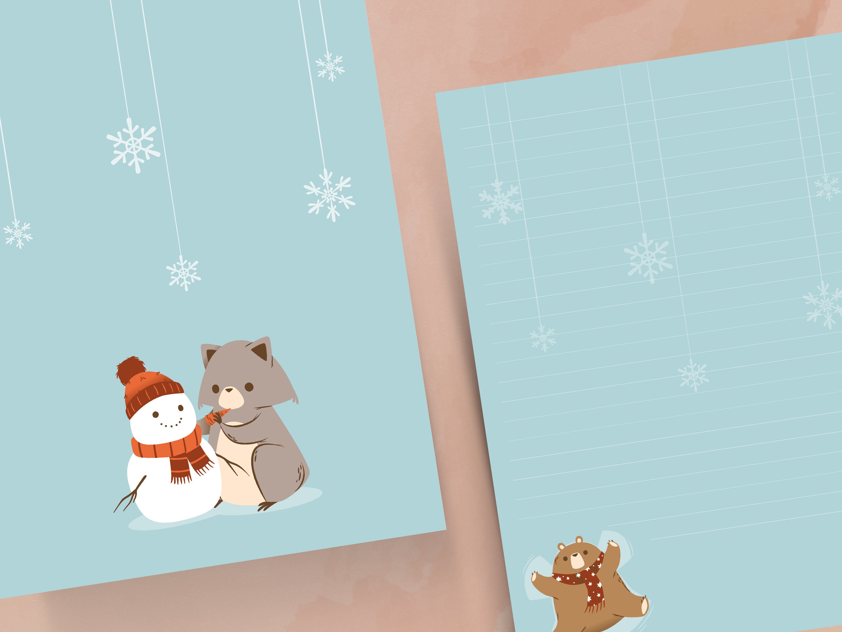 Winter Writing Paper Printable Letter Paper Instant Download Penpal ...