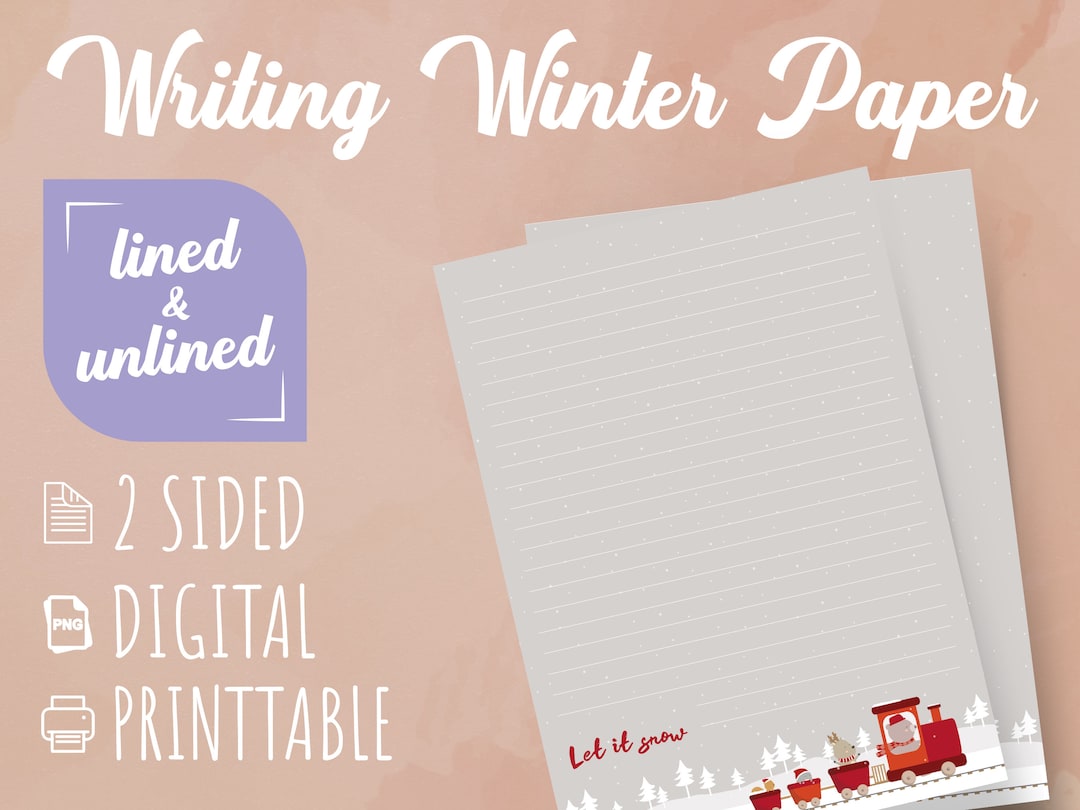Winter Writing Paper Printable Letter Paper Instant Download - Etsy