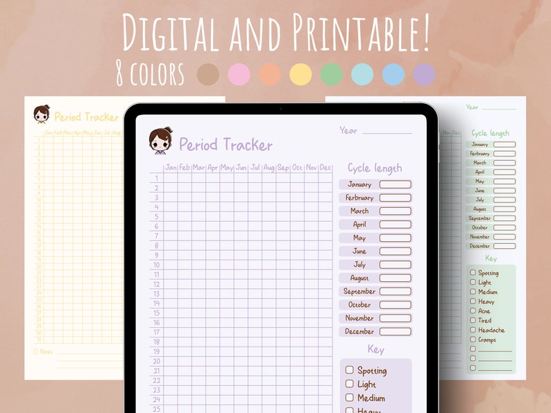 Period Tracker Printable Digital Period Diary Period Year Journal ...