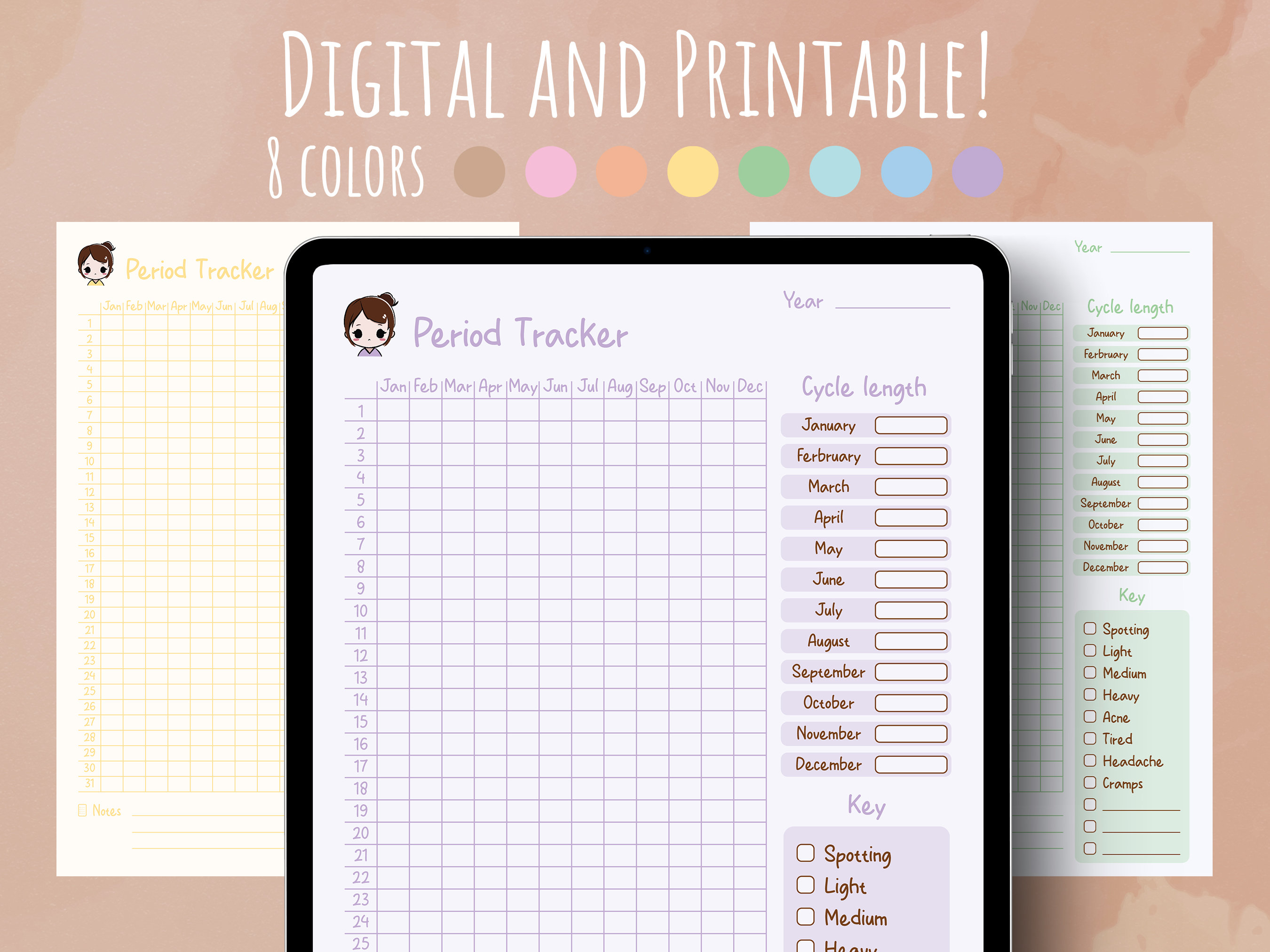 Period Tracker Printable Digital Period Diary Period Year Journal ...
