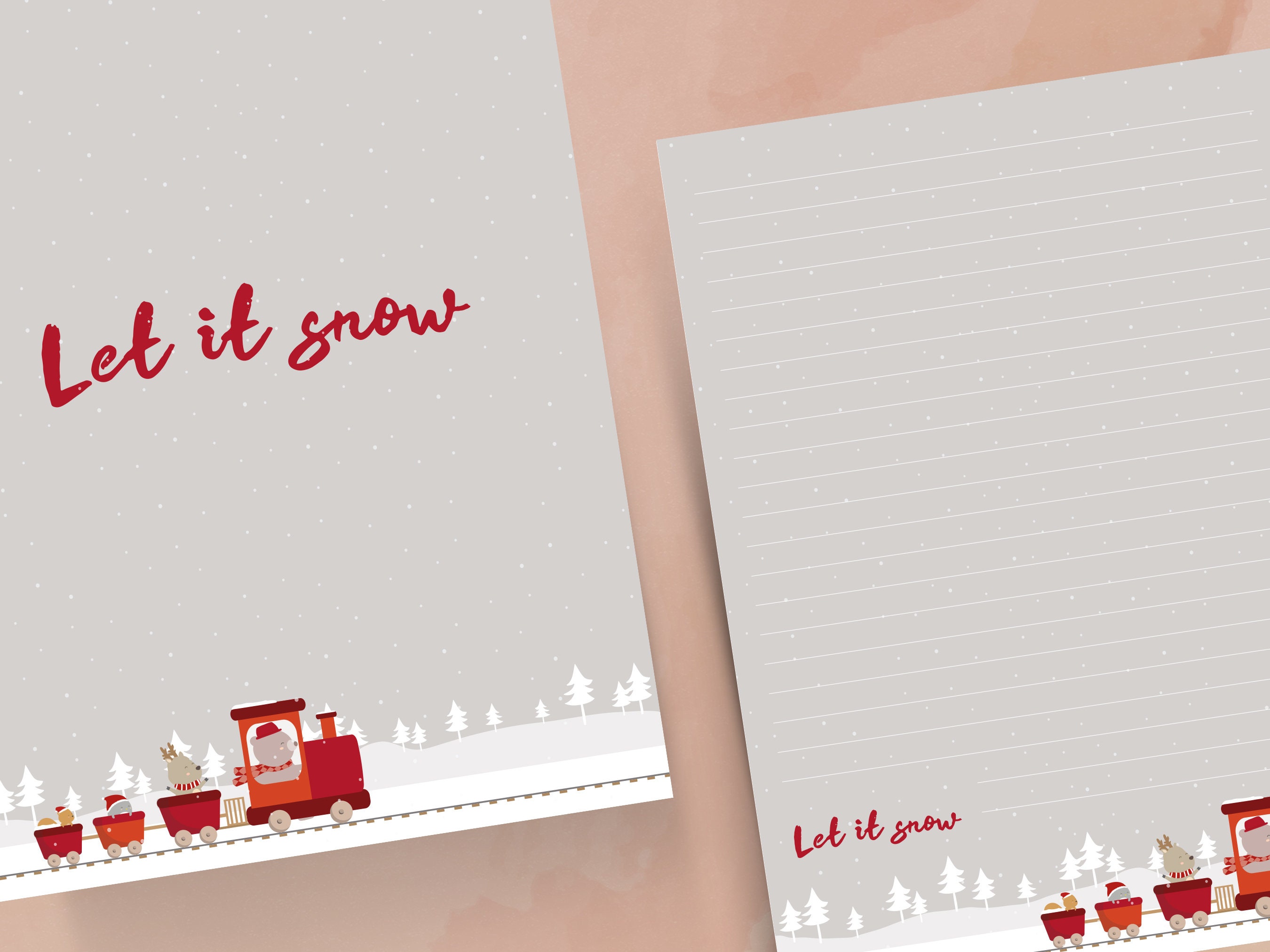 Winter Writing Paper Printable Letter Paper Instant Download Penpal ...