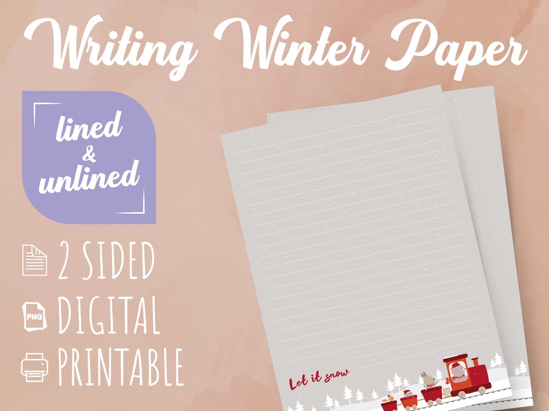 Winter Writing Paper Printable Letter Paper Instant Download Penpal ...