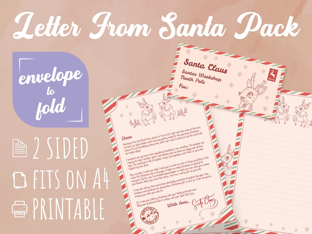 Letter From Santa Printable, Letter for Santa Printable, Envelope ...