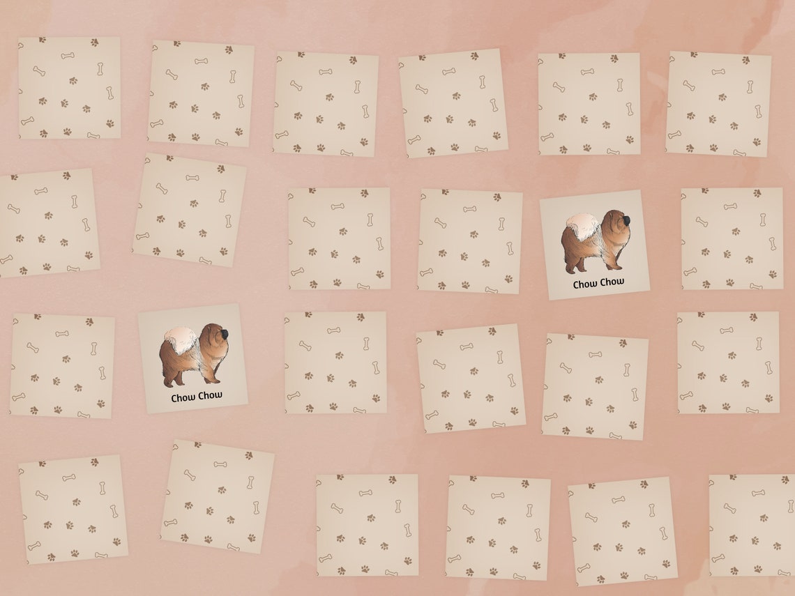 Matching Card Game Printable Memory Game Matching Game Concentration ...