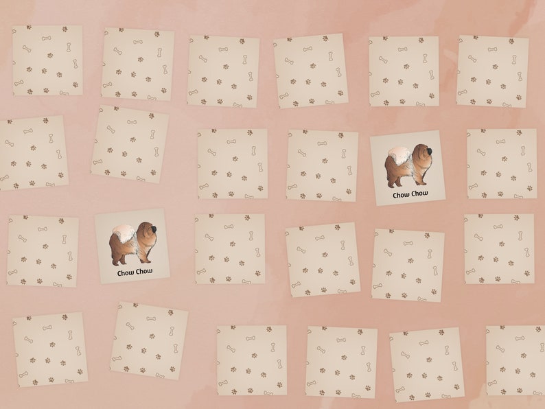 Matching Card Game Printable Memory Game Matching Game Concentration ...