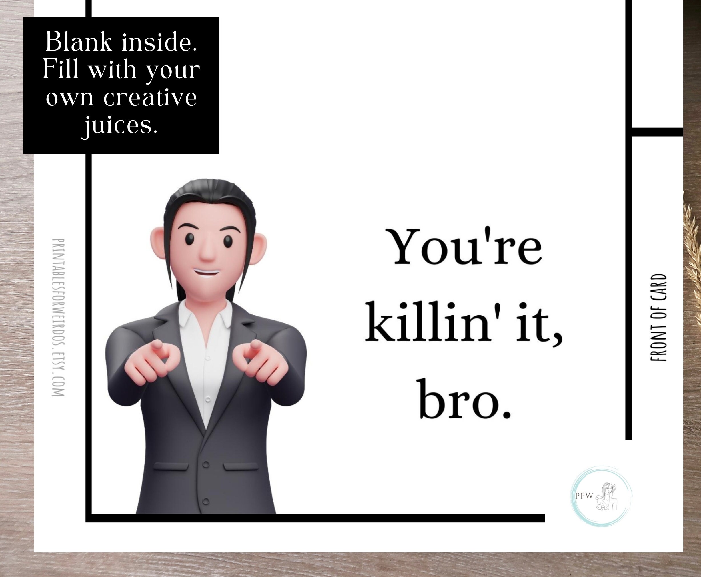 Printable Appreciation Card Instant Download 7x5 Inch Cards for Friends ...