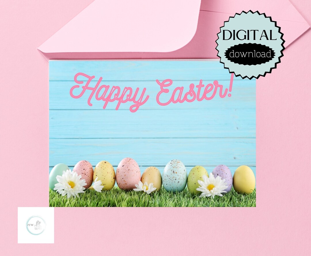 Printable Easter Card Instant Download 7x5 Inch Cards for Easter, Sweet ...