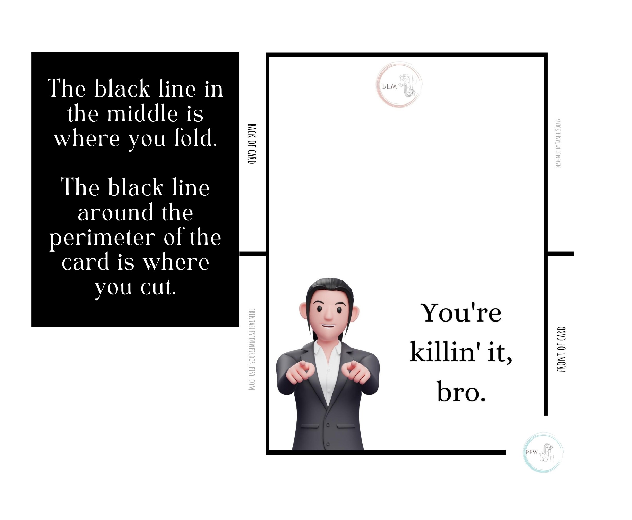 Printable Appreciation Card Instant Download 7x5 Inch Cards for Friends ...