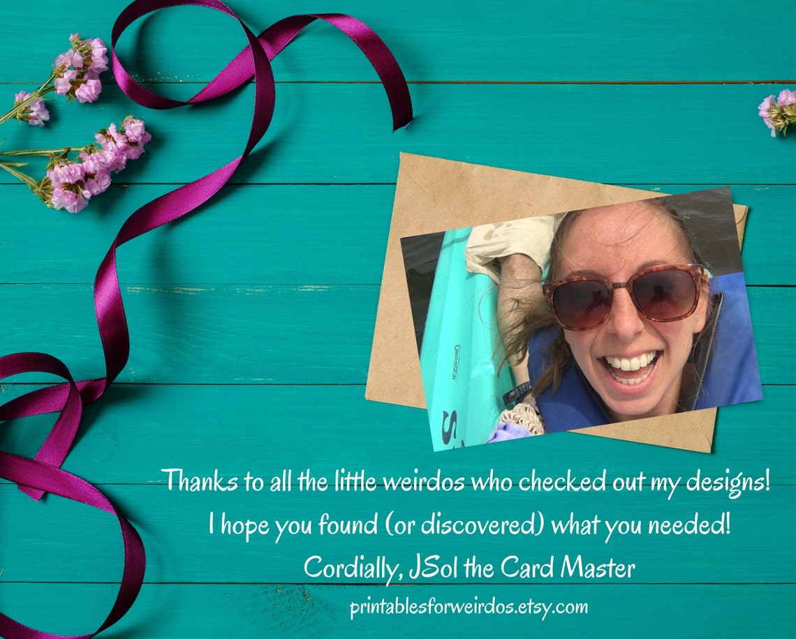 Printable Birthday Card Instant Download 7x5 Inch Cards for Birthday ...