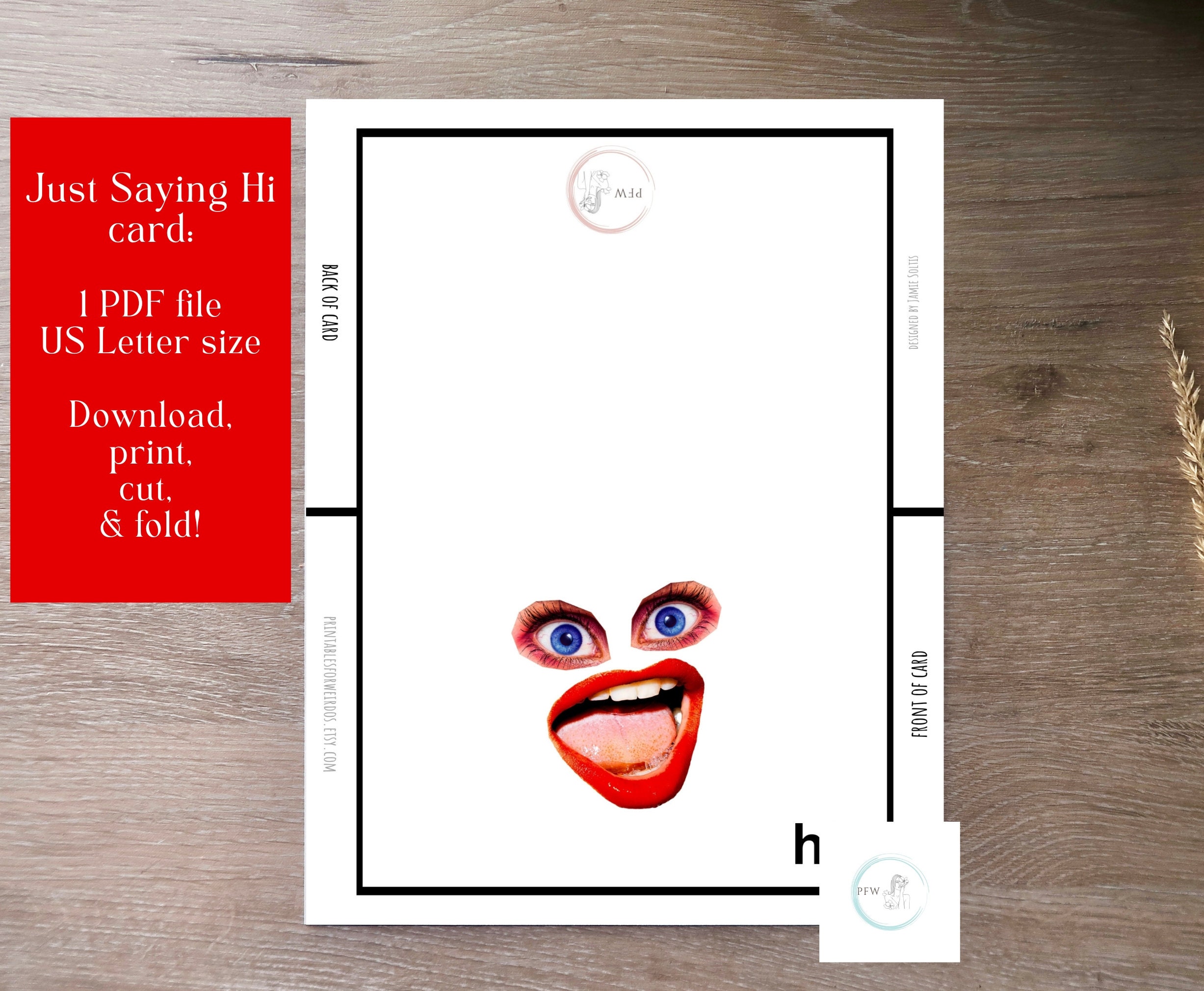 Weird Hello Card: Funny Greeting Card (digital Download) - Etsy