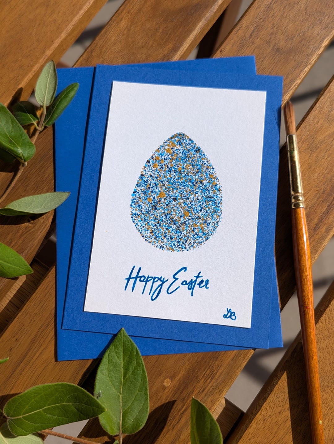 Modern Easter Card, Handmade Easter Card With Abstract Egg Design ...