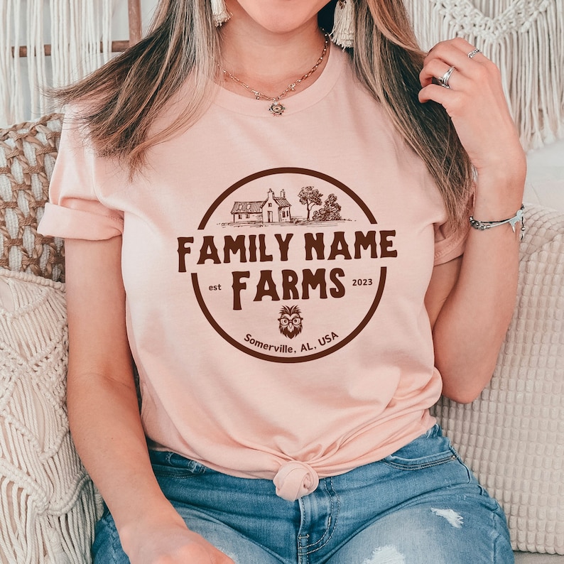Personalized Family Farm Shirts, Custom Farm Name, Gift for Farmer ...