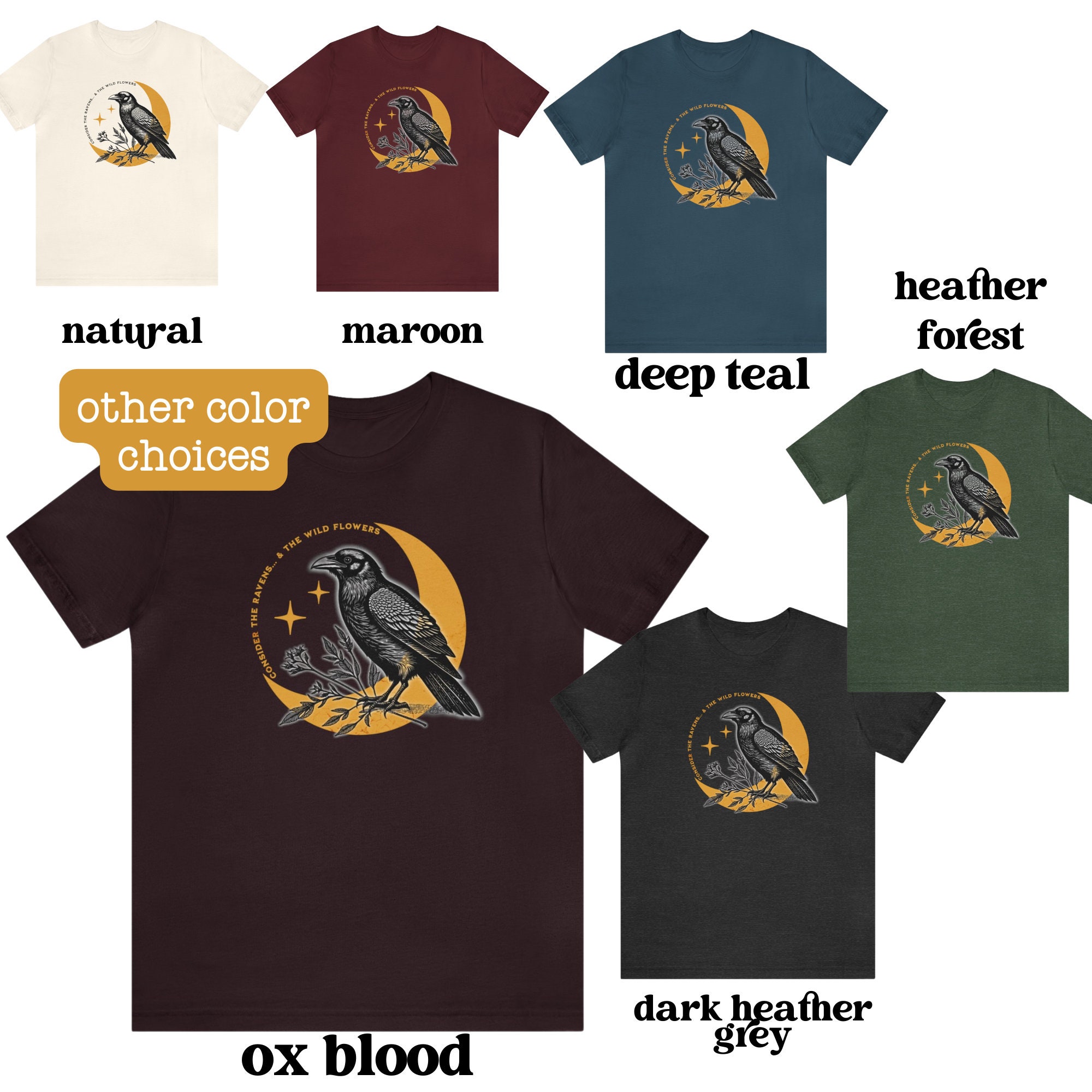 Christian Shirts, Consider the Raven ... and the Wildflowers Shirts ...