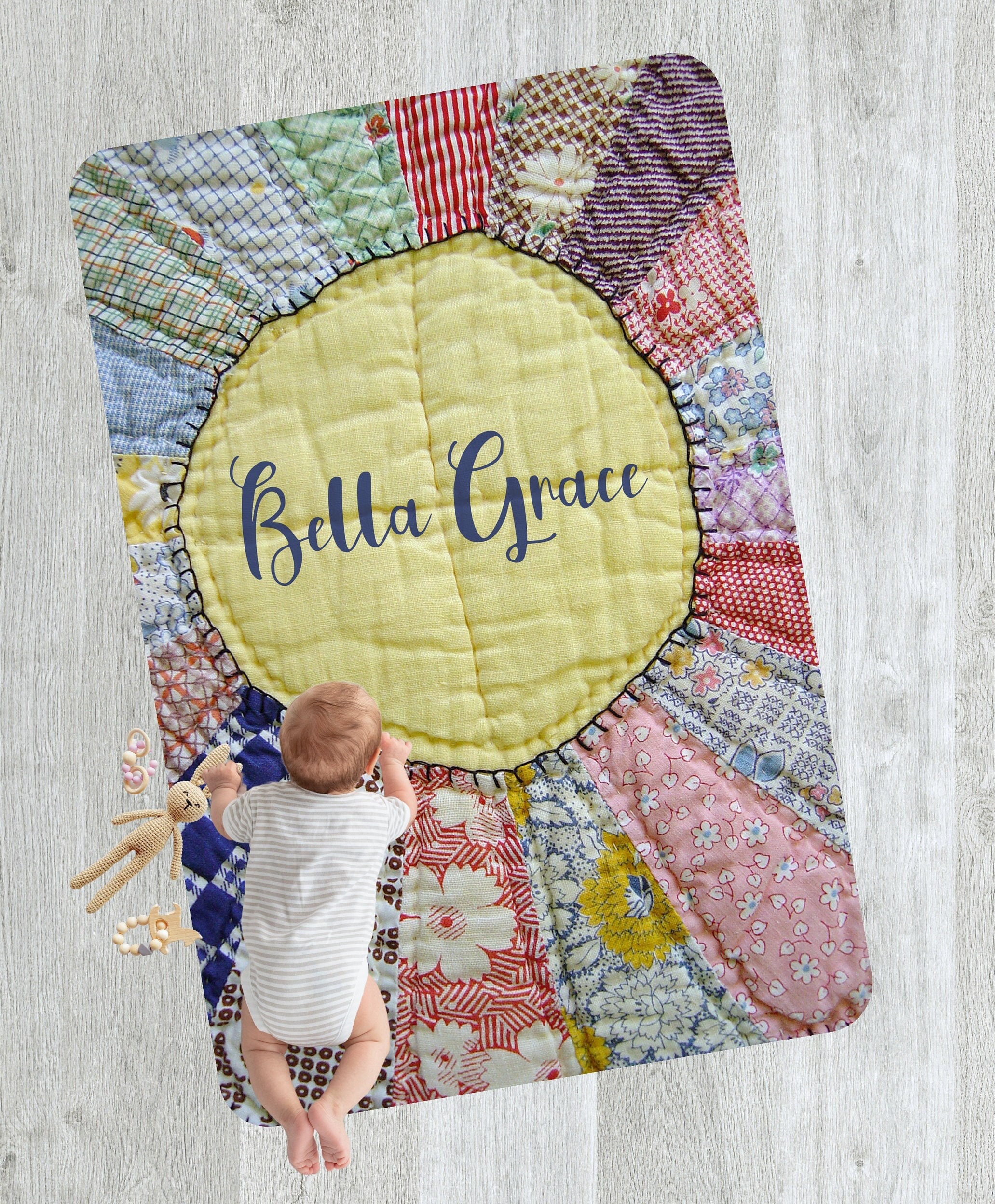 Personalized, Soft Fleece Baby Blanket With the Look of a Well Loved ...