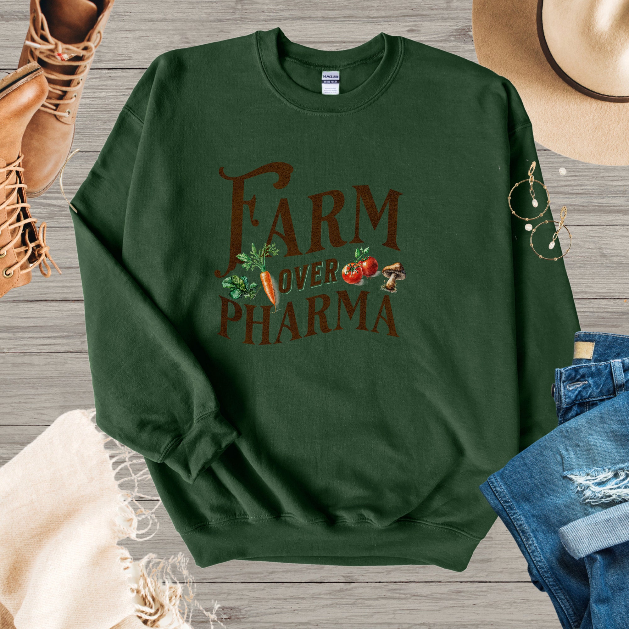 Veggie Shirt, Farm Over Pharma Sweatshirt, Gardening Shirt, Farmacist ...