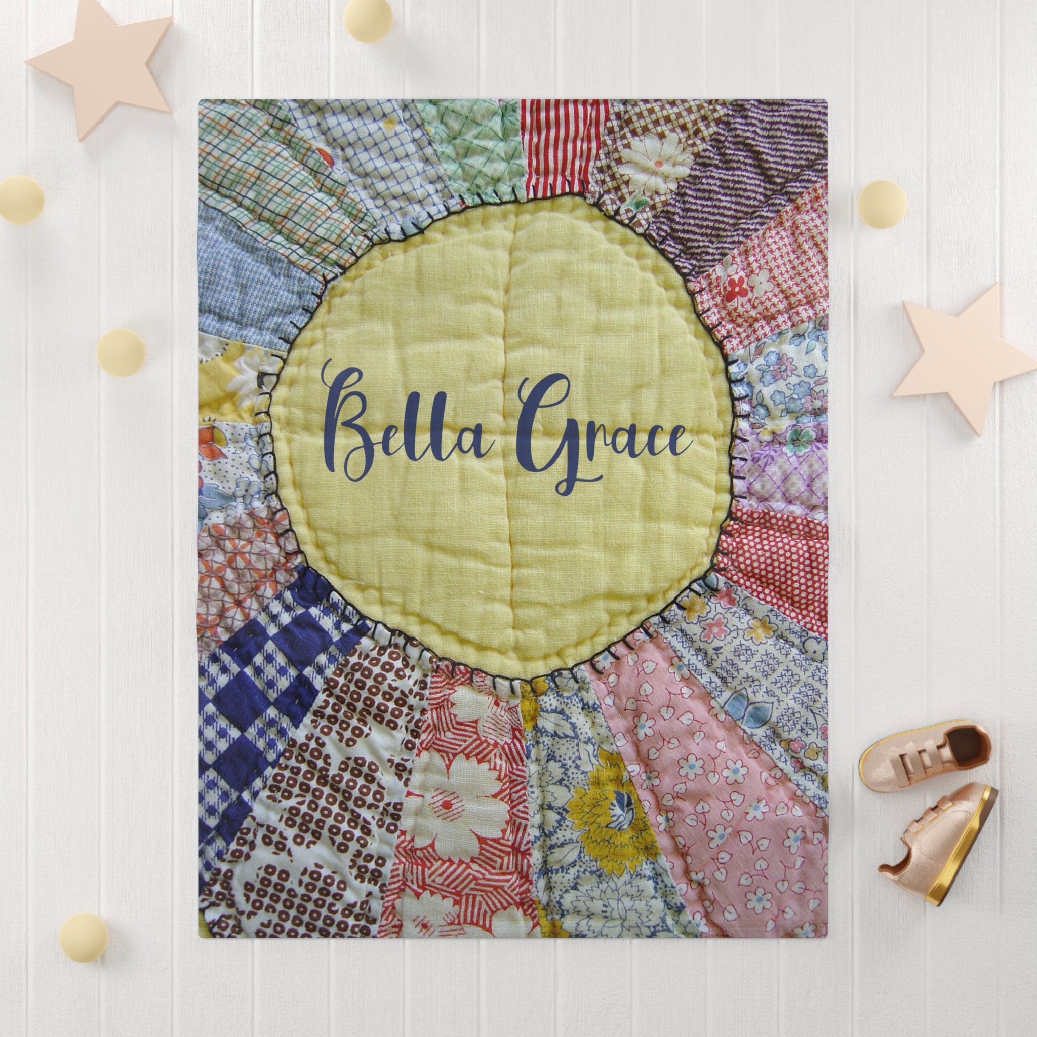 Personalized, Soft Fleece Baby Blanket With the Look of a Well Loved ...