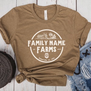 Personalized Family Farm Shirts, Custom Farm Name, Gift for Farmer ...