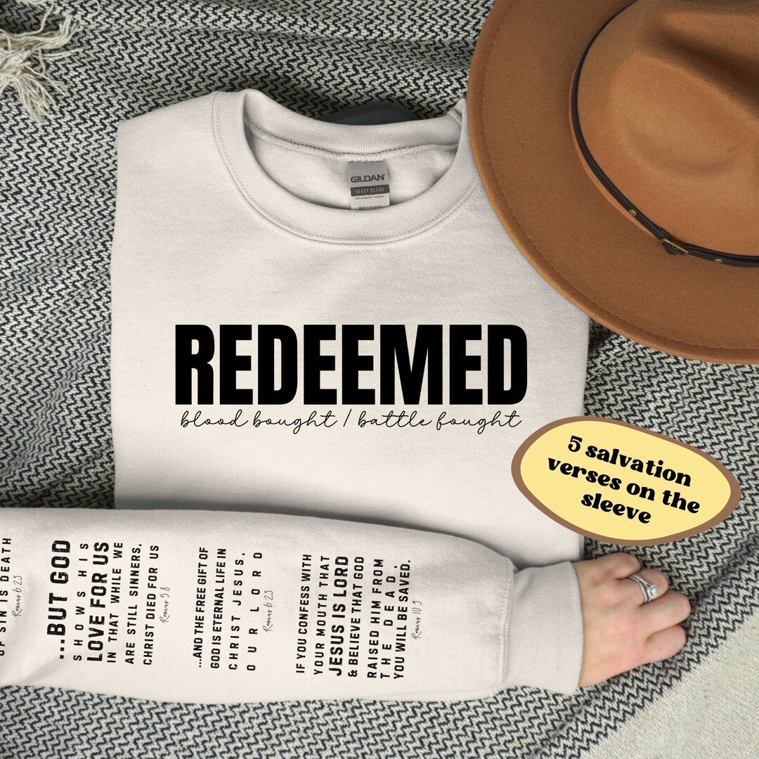 Christian Sweatshirt With Bible Verses to Show the Road to Salvation on ...
