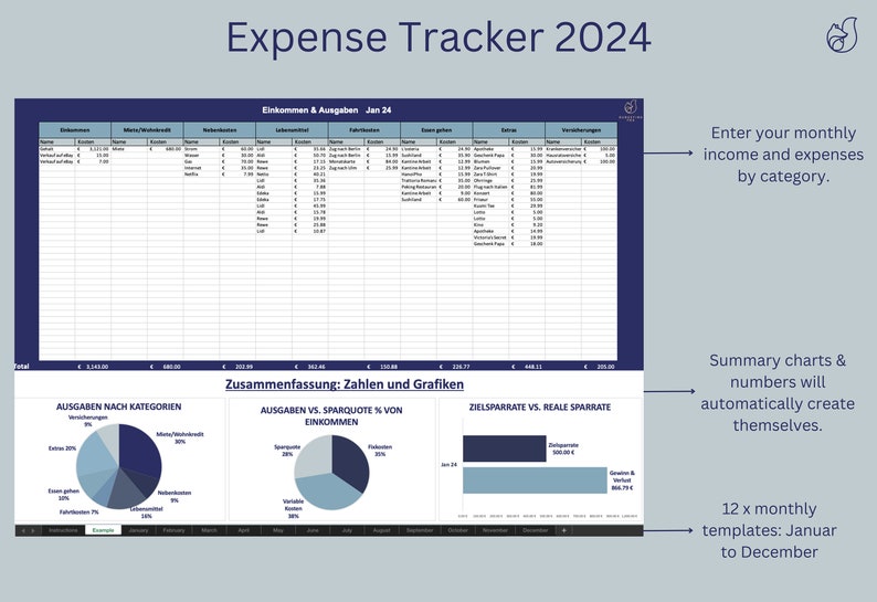 Expense Tracker 2024, Budget Tracker, Budget Planner, Finance Tracker ...