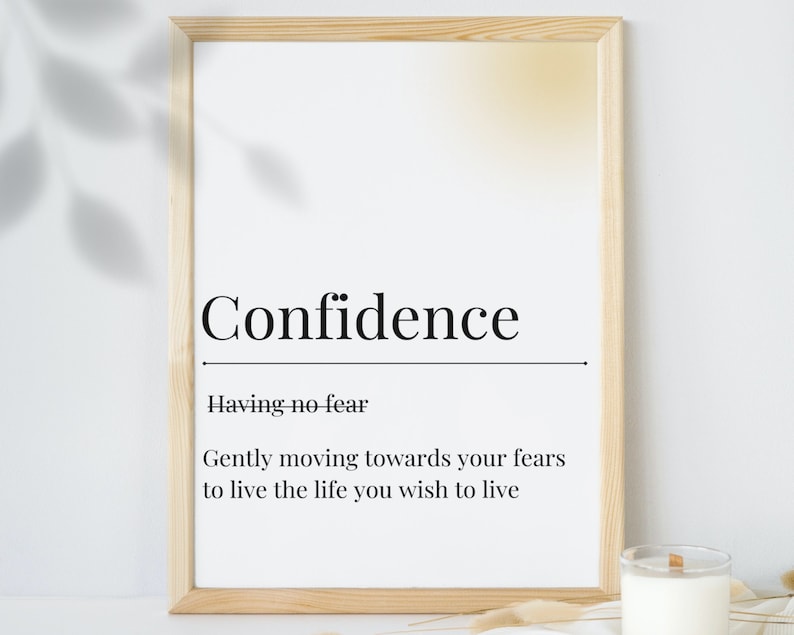 Confidence Definition Print | Motivational Wall Art (digital Download ...