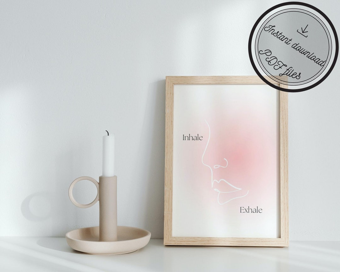 Inhale Exhale Print | Nose and Mouth Breath Print| Mental Health Poster ...
