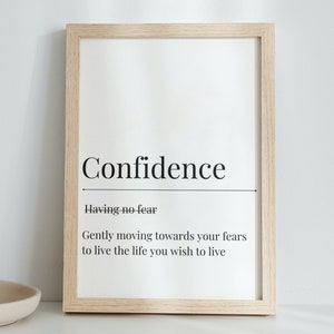Confidence Definition Print | Motivational Wall Art (digital Download ...