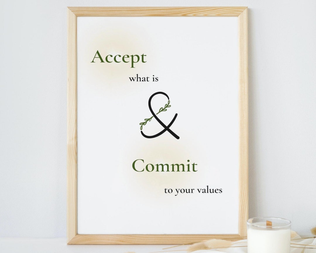 Accept and Commit Quote Poster ACT Wall Art for Therapy - Etsy