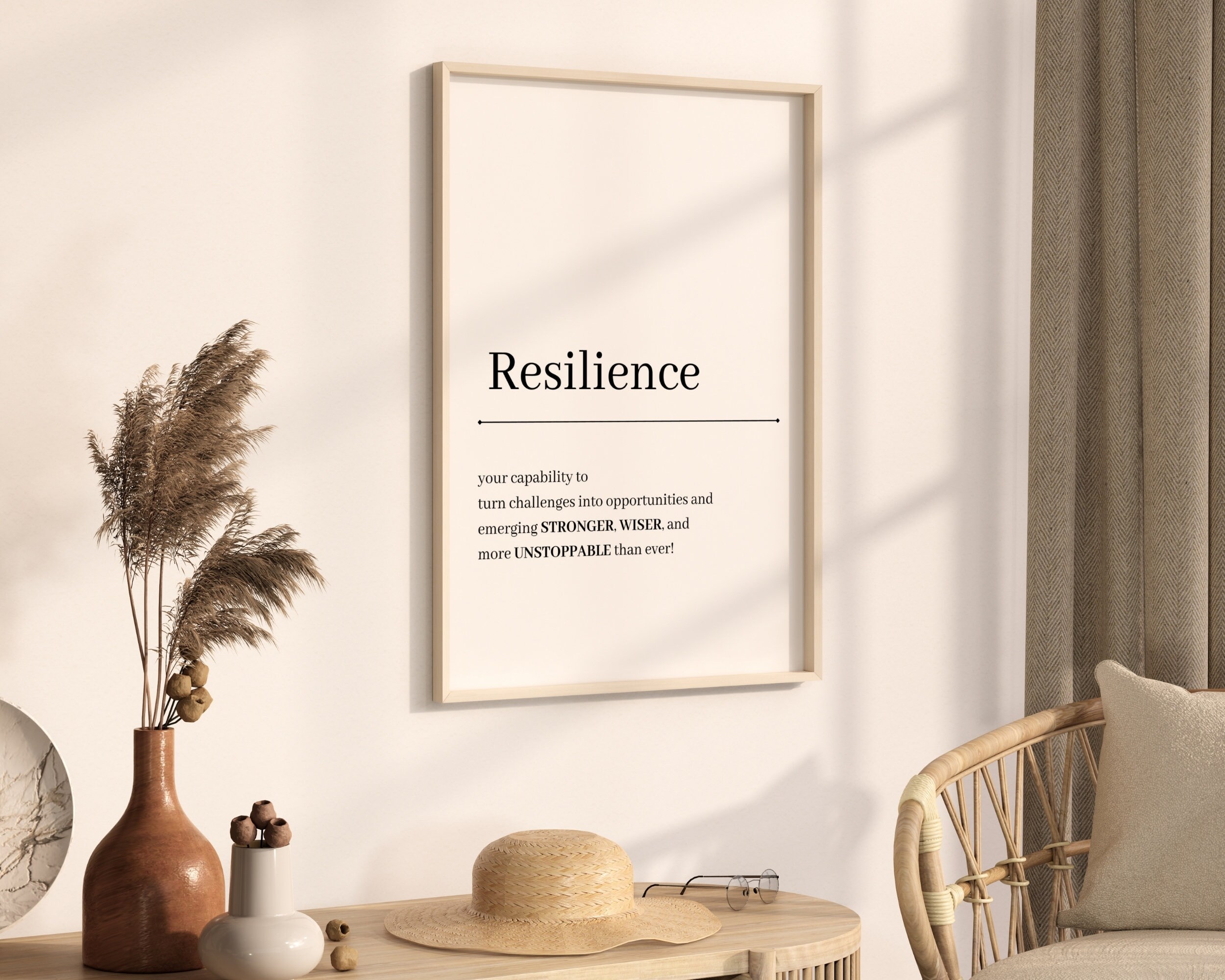 Resilience Definition Print | Printable Wall Art | Resilience Wall Art ...