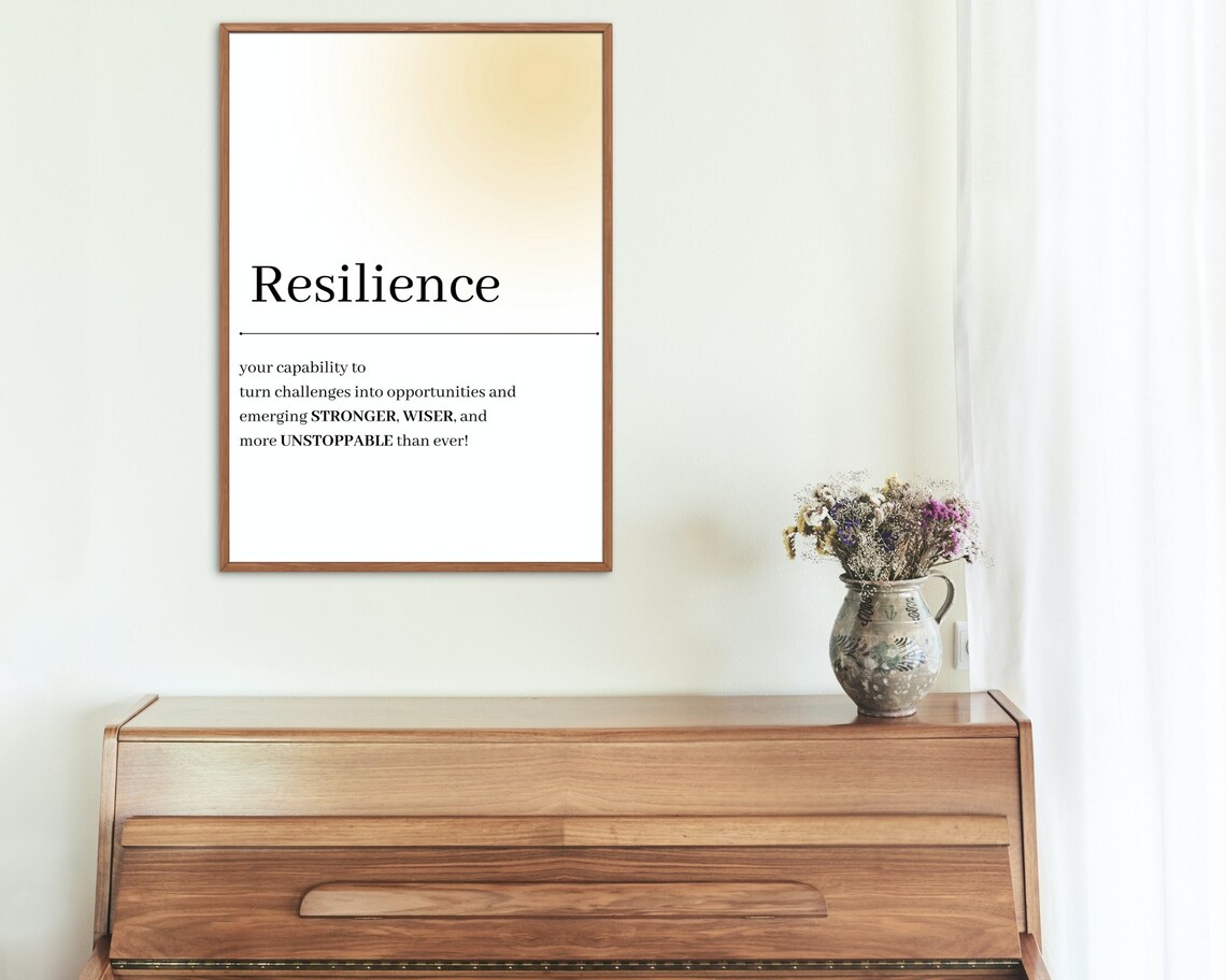 Resilience Definition Print Printable Wall Art Resilience Wall Art ...