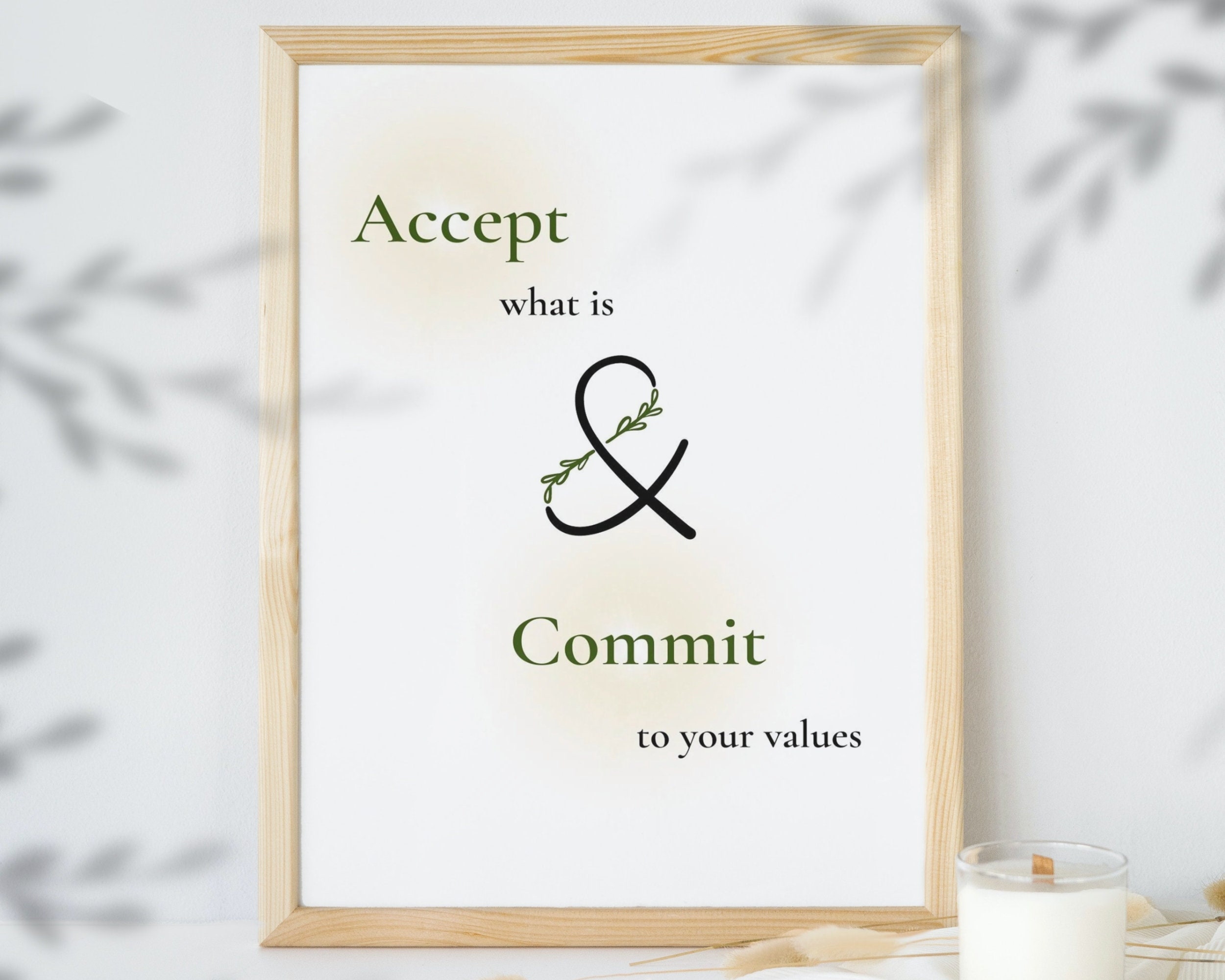 Accept and Commit Quote Poster | ACT | Wall Art for Therapy ...