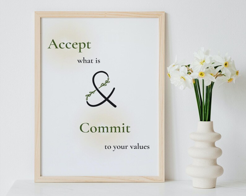 Accept and Commit Quote Poster | ACT | Wall Art for Therapy ...