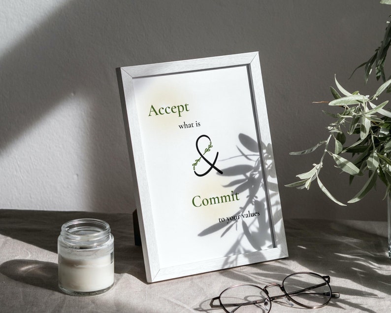 Accept and Commit Quote Poster | ACT | Wall Art for Therapy ...