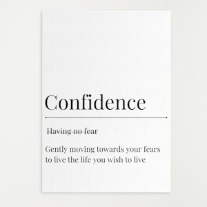 Confidence Definition Print | Motivational Wall Art (digital Download ...