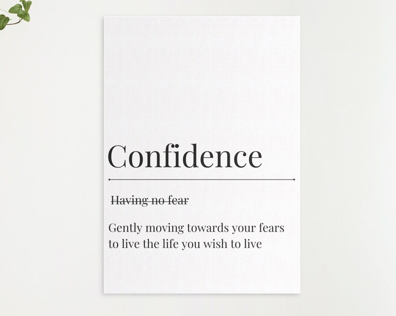 Confidence Definition Print | Motivational Wall Art (digital Download ...