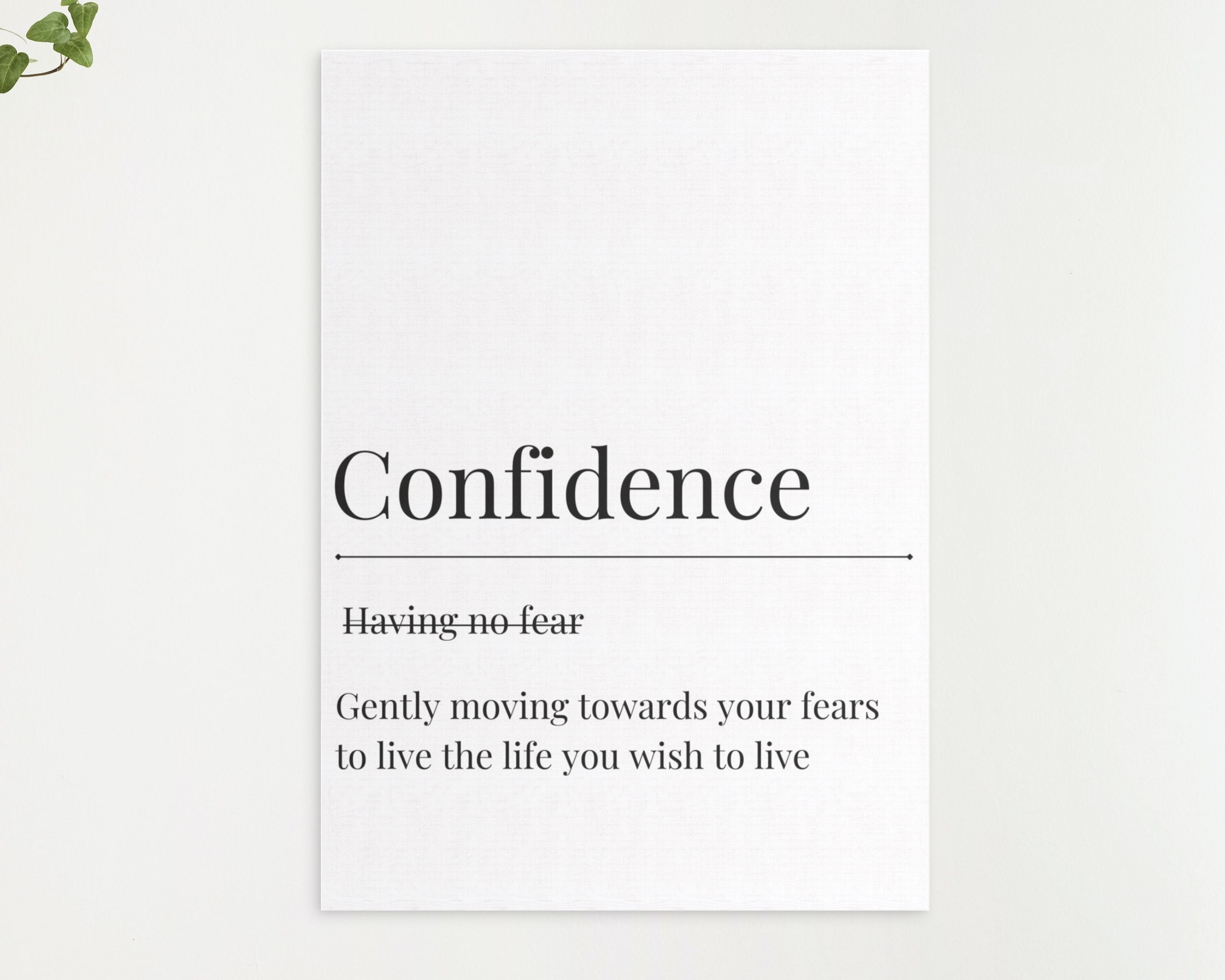 Confidence Definition Print | Motivational Wall Art (digital Download ...