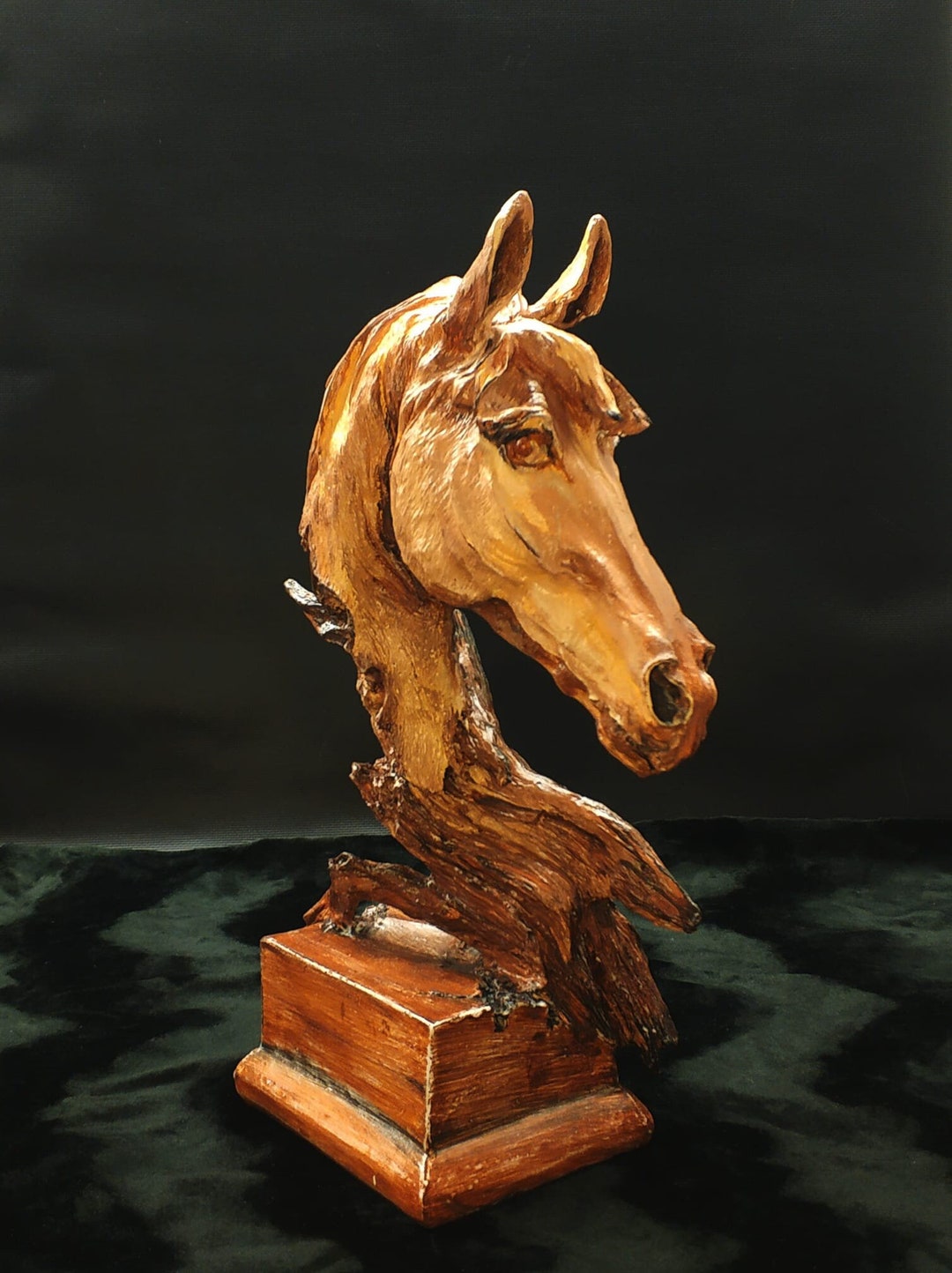 Rustic Brown Horse Statue Sculpture, Animal Art, Animal Decor, Animal ...
