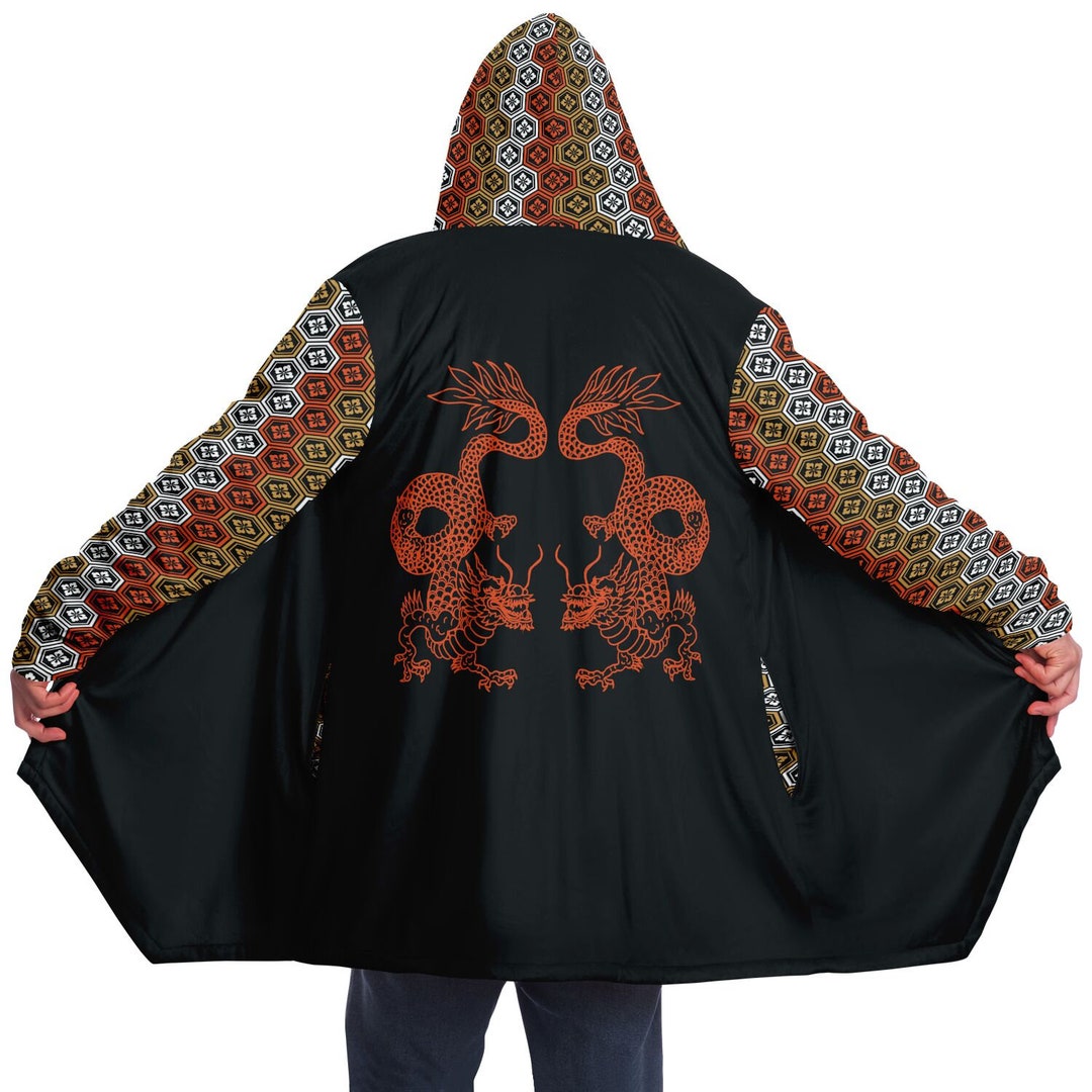 Magic Fighting Dragon Cloak Festival Cloak Rave Cloak Hooded Warm Cloak ...