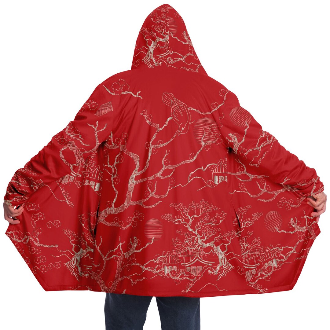Magic Japanese Landscape Cloak Festival Cloak Rave Cloak Hooded Warm ...