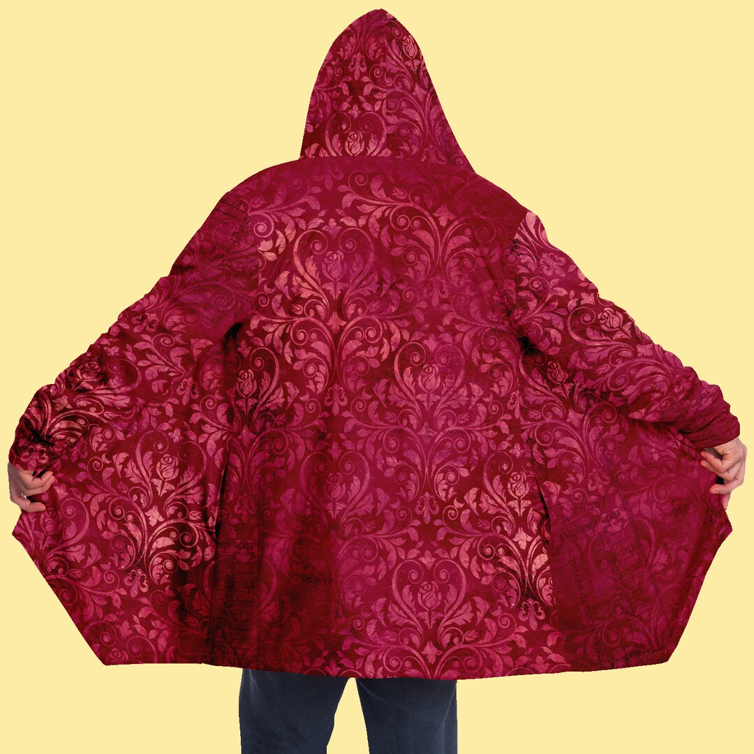 Magic Red Velvet Cloak Festival Cloak Rave Cloak Hooded Warm Cloak ...